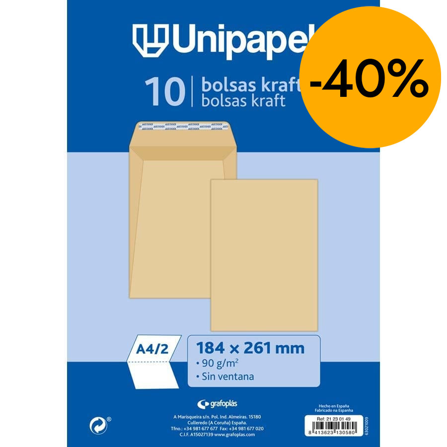 Bolsa 18x26 cuarto kraft 10u - Abacus Online